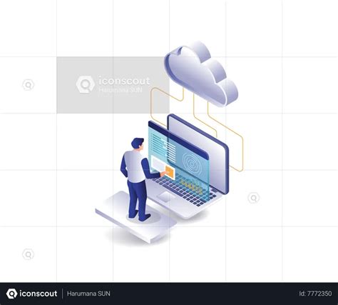 Best Man Analyzing Cloud Server Data Illustration Download In Png And Vector Format