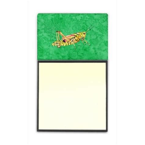 Grasshopper On Green Refiillable Sticky Note Holder Or Postit Note