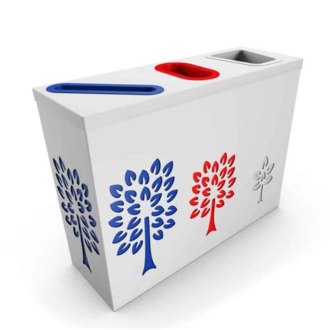Wholesale 3 Compartment Classify Recycle Bin Open Top Stainless Steel