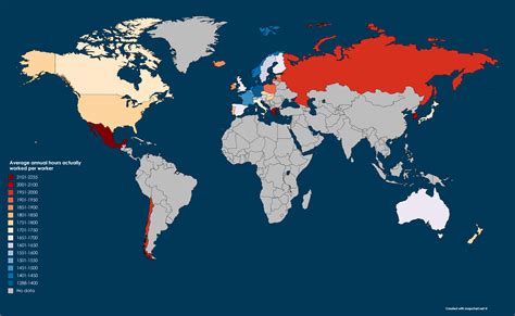 Average Annual Hours Actually Worked Per Worker R MapPorn