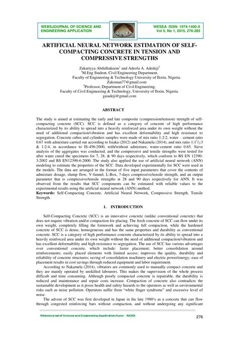 Pdf Artificial Neural Network Estimation Of Self Compacting Concrete In Tension And