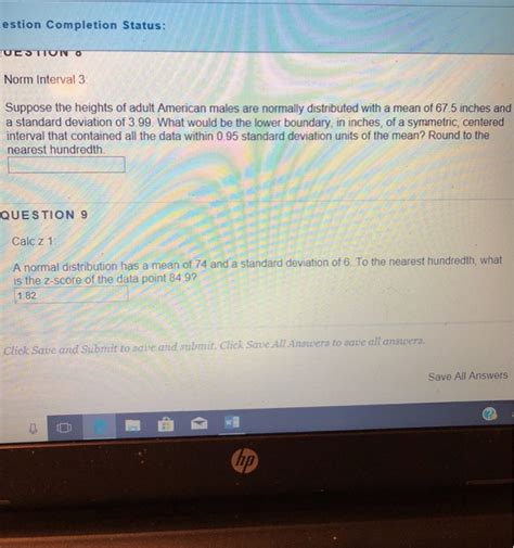 Solved Estion Completion Status Norm Interval 3 Suppose The