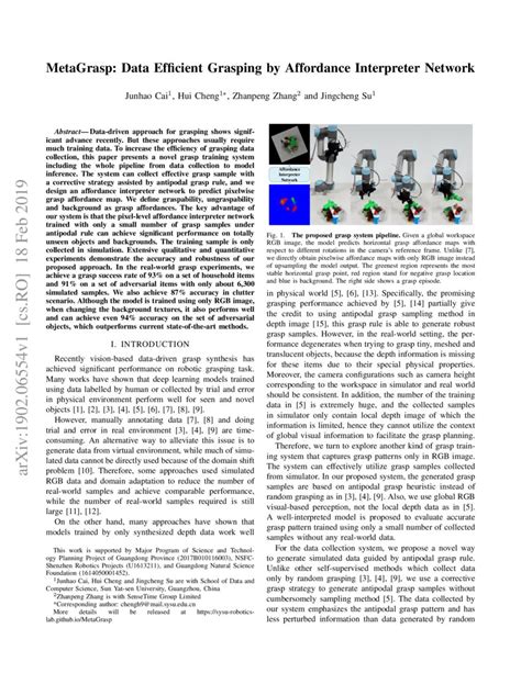 Metagrasp Data Efficient Grasping By Affordance Interpreter Network