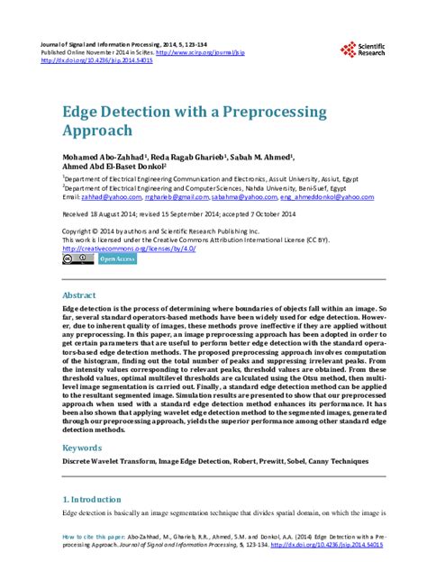 Pdf Edge Detection With A Preprocessing Approach