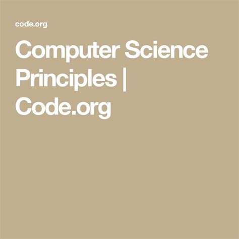 A Computer Science Book With The Title Computer Science Principals
