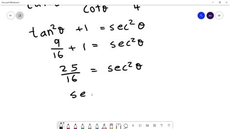 solved find the five remaining trigonometric function values for each