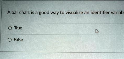 A Bar Chart Is A Good Way To Visualize An Identifier Variable True