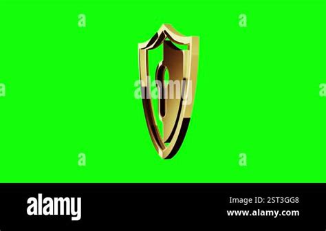 Shield Cyber Security Computer System Protection Symbol Isolated Loop Abstract 3d Golden Metal