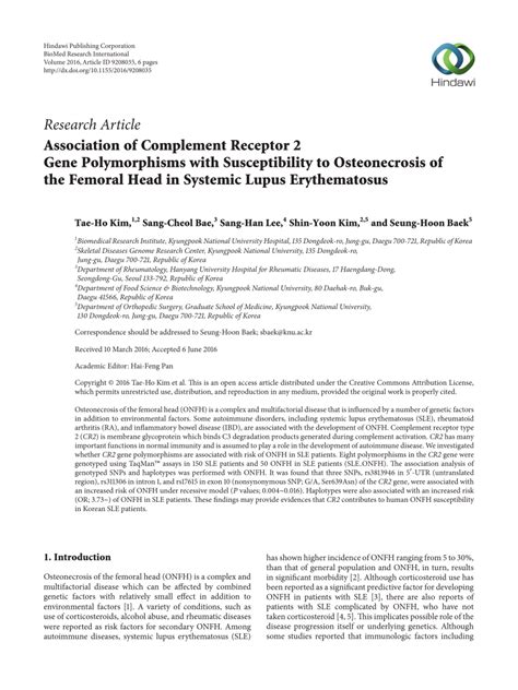 Pdf Association Of Complement Receptor 2 Gene Polymorphisms With Susceptibility To