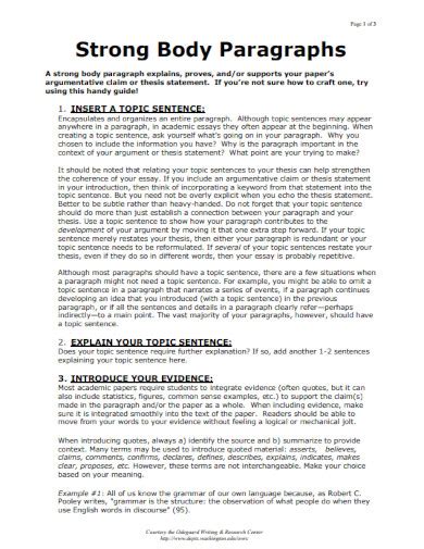 25 Body Paragraph Examples