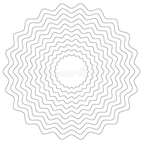 Zigzag Art Lines Geometric Circular Element With Wavy Abstract Circular Element Zigzag Circle