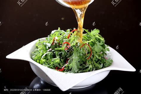 凉拌茼蒿 中国菜系 食品餐饮 摄影素材 汇图网www huitu