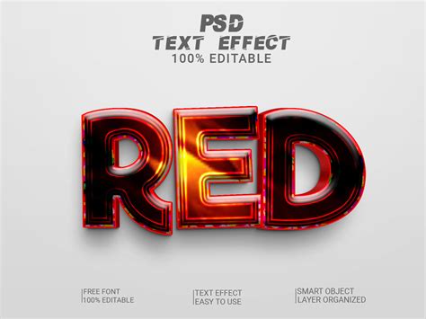 Red 3d Text Effect By Md Imamul On Dribbble