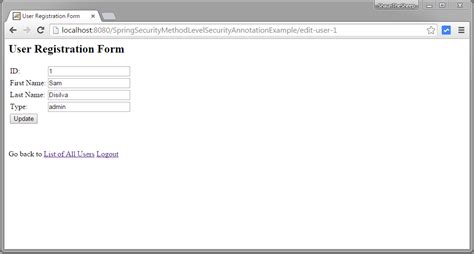 Spring Security 4 Method Security Using Preauthorizepostauthorize Secured El Websystique