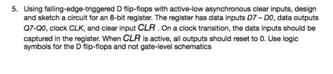 Solved Using Falling Edge Triggered D Flip Flops With Chegg Com