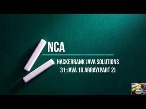 Java D Array Part Hackerrank Java Solutions YouTube