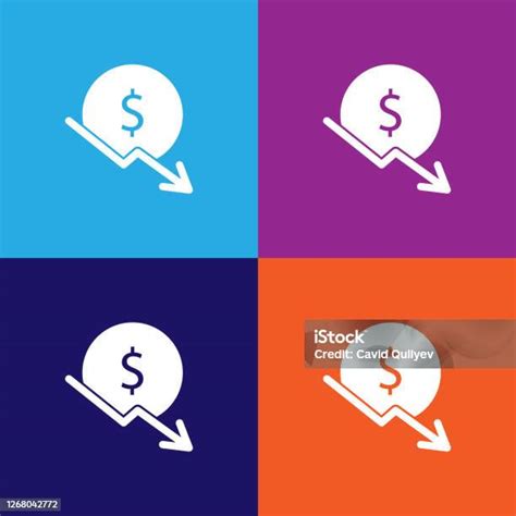 달러 는 여러 가지 빛깔의 배경에 글리프 일러스트 아이콘 떨어지는 가리기에 대한 스톡 벡터 아트 및 기타 이미지 가리기