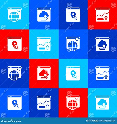 Set Search Engine Cloud Technology Data Transfer Infographic Of City
