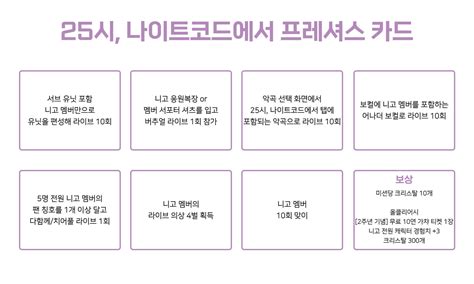 파란감자 On Twitter 프세카 스탬프 미션 카드 요약 지인끼리 보기 편하자고 만들었습니다 요약에 지나지 않으므로
