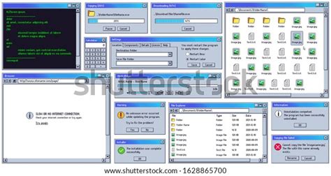Retro User Interface Retro Ui Copying Stock Vector Royalty Free