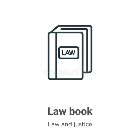 Law Book Outline Vector Icon Thin Line Black Law Book Icon Flat