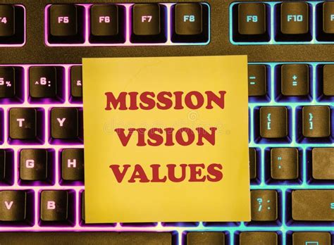 Mission Vision Values Symbol Concept Words Mission Vision Values On A