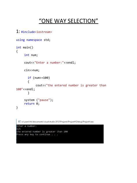 One Way Selection Include Using Namespace Int Int Pdf Namespace