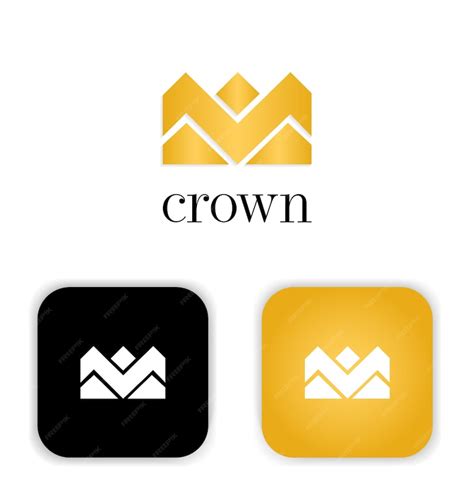 골든 럭셔리 크라운 로고 디자인 프리미엄 벡터