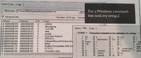 bin text as a gui to examine embedded strings on windows download