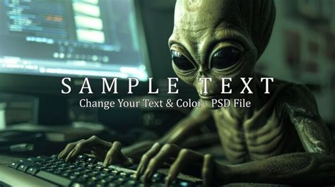 Alien Using A Computer Premium Ai Generated Psd