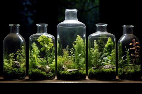 Premium Photo | Ecofriendly Glass bottle with green ecosystem Natural ...