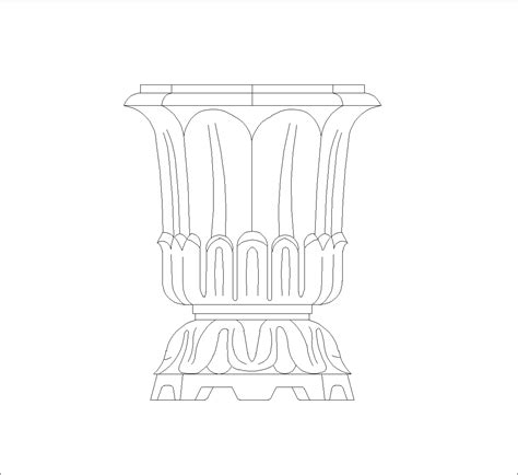 Decorative Vase Cad Block At Jose Cyr Blog
