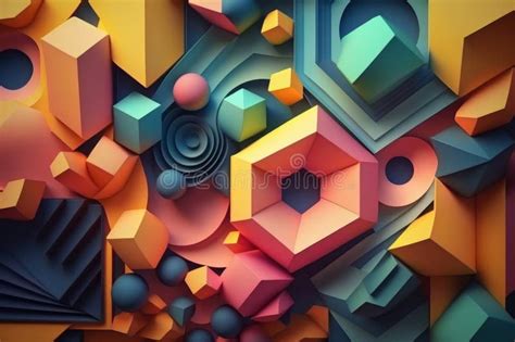Colorful Abstract Geometric Background Illustration Ai Generative Stock Illustration