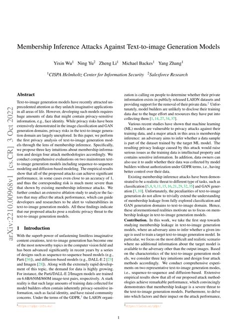 Pdf Membership Inference Attacks Against Text To Image Generation Models