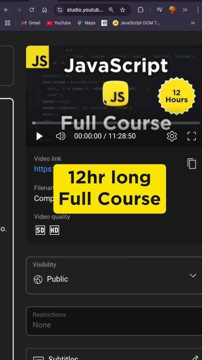 Javascript Full Course 2025 Javascript Youtube