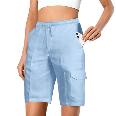 Simu Shorts For Women Womens Casual Solid Cargo Pants Shorts Elastic