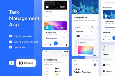 工作任务管理工具App UI Kit Part 云瑞设计