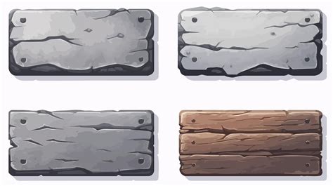 Stone Plate Panel For Gui Design Vintage Metal Texture Background Premium Ai Generated Vector