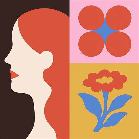 Stylish Minimalist Female Portraits Vector Pattern Design Seamless