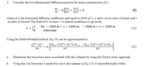 Solved Consider The Two Dimensional Diffusion Equation For