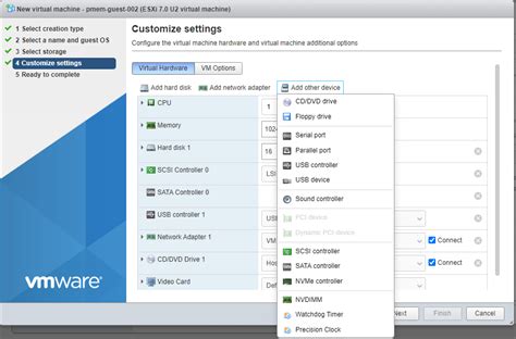 how to map vmware vsphere esxi pmem devices from the host to guest vm