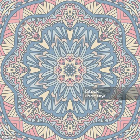 만다라 명상 요가 배경 벡터 원활한 패턴 에스닉 보헤미안 아트 패턴 디자인으로 음소거된 색상 장식 강렬하고 밝은 색상에 대한