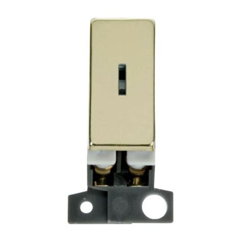 Click MD003BR MiniGrid Polished Brass Ingot 10AX 2 Way Keyswitch Module