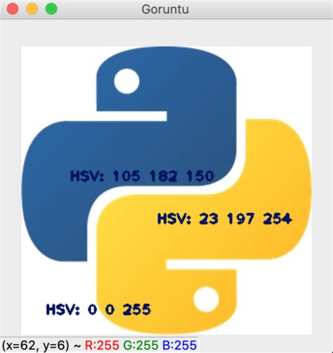 Python ve OpenCV ile RGB üzerinde HSV renk kodu tespiti HÜSEYİN BİLAL MACİT