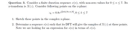 Solved Question 3 Consider A Finite Duration Sequence Rn