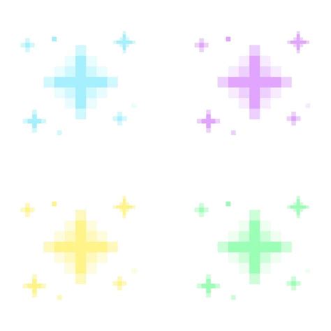 Premium Vector Pastel Sparkle Pixel Art Sparkling Pixel Set Vector Sparkling Pixel Set Pastel