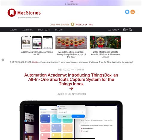 hello tech threads macstories was founded by viticci in 2009 today he runs it along with