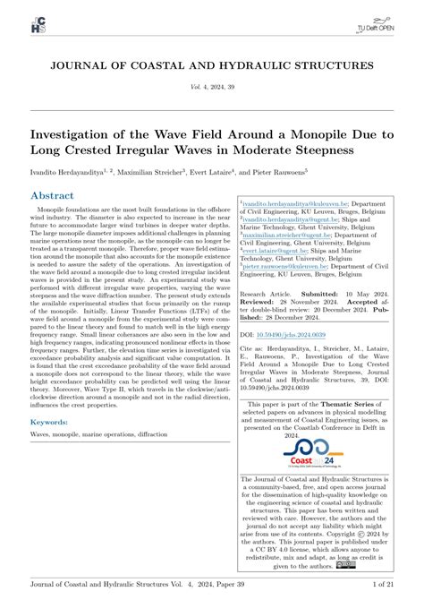 Pdf Investigation Of The Wave Field Around A Monopile Due To Long Crested Irregular Waves In