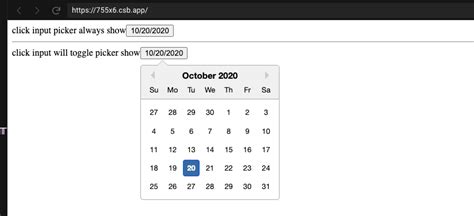 Bug Report DatePicker Always Show When Define CustomInput Outside