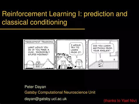 Ppt Reinforcement Learning I Prediction And Classical Conditioning